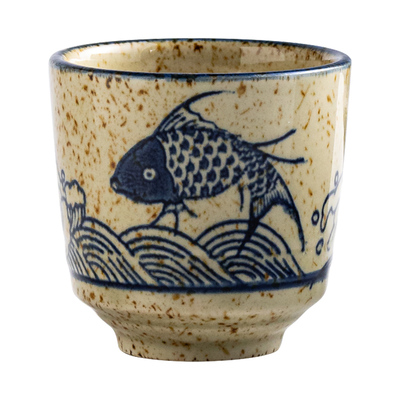 日式和风釉下彩陶瓷水杯商用家用杯具套装茶杯个人单个杯子品酒杯