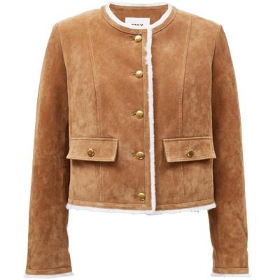 ONLY毛边正肩短款皮衣外套