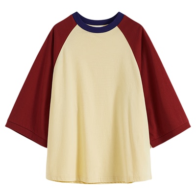 SHORT宽松撞色插肩袖T恤