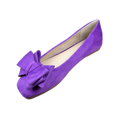 方头浅口蝴蝶结平底鞋