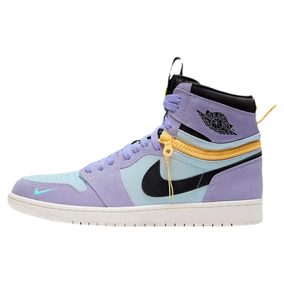 耐克男鞋新款Air Jordan 1高帮aj1拉链黑紫复古篮球鞋 CW6576-500