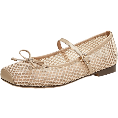 TATA他她女鞋玛丽珍鞋浅口平底单鞋真皮透气新款鞋子JQF01BQ5奥莱