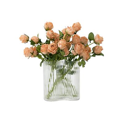 复古焦边小玫瑰仿真花干花束