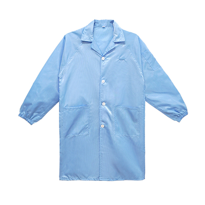 无尘服静电衣长款大褂车间蓝白色