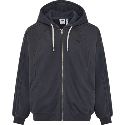 Adidas/阿迪达斯正品三叶草女士休闲运动连帽针织夹克外套KT6377