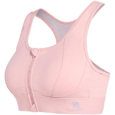 骆驼瑜伽内衣女拉链外穿运动文胸