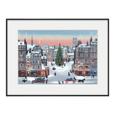 儿童房复古怀旧街景装饰画圣诞节