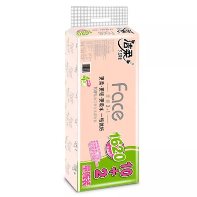 洁柔有芯卷纸12卷4层1620g无香