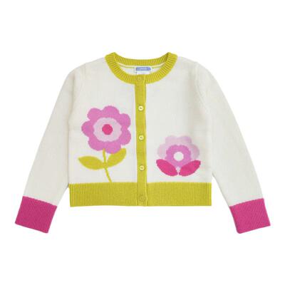 Jacadi亚卡迪法国女童山羊绒针织衫外套春秋款中大童毛衫2040607