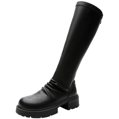 大东女鞋骑士靴瘦瘦靴长筒靴厚底