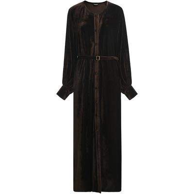 COCOBELLA静奢风内搭保暖长袖连衣裙衬衫裙秋冬丝绒礼服裙FR7088