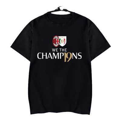 AC米兰队意甲夺冠19冠短袖T恤