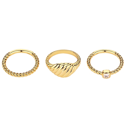 纹理戒指套组复古摩登情侣对戒