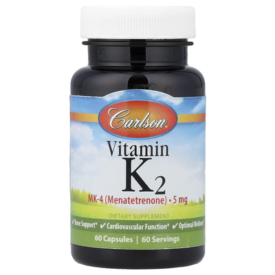 Carlson维生素K2胶囊Mk-4维他命支持骨骼心脏血管健康高活性