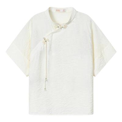 【特价】固执国风高级感衬衣小衫年新中式短袖提花上衣9261