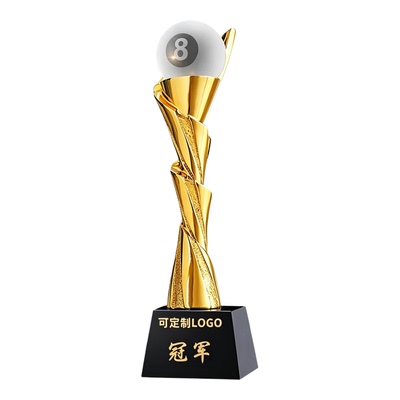 2026中式黑八台球厅定制奖杯