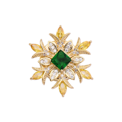 欧多轻奢锆石雪花强力磁铁胸针