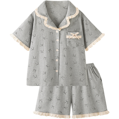 纯棉睡衣女夏季新款套装