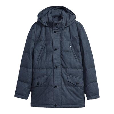 立领内罗纹四袋款白鸭绒羽绒服