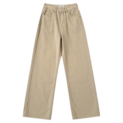 韩系复古百搭高腰直筒休闲裤女