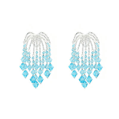 深海流光系列蓝色耳环女