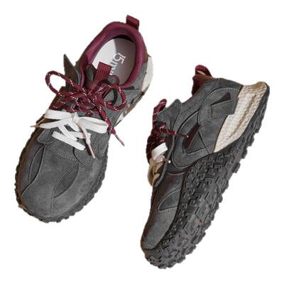 15mins休闲厚底德训鞋红色阿甘鞋