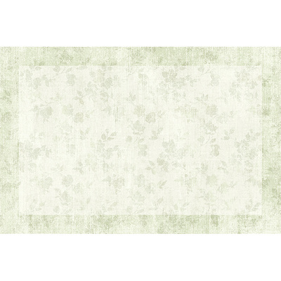 兴连心绿色奶油风地毯免洗易打理