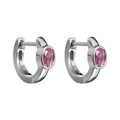 KNA珂娜「桃晶粉钻」气质粉钻耳圈316L医用钛钢耳扣锆石耳钉耳饰