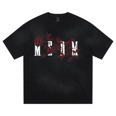 MEDM25SS线条树枝玫瑰花水洗短袖