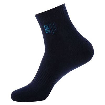 浪莎男中筒秋冬厚款纯棉袜