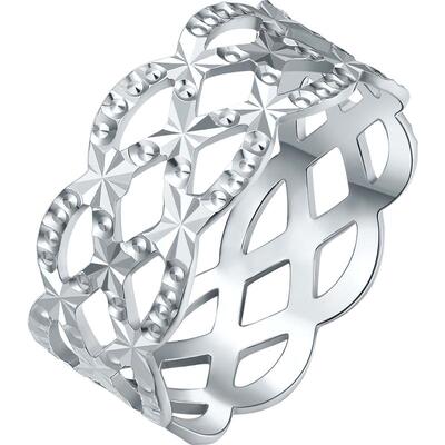 新品周六福闪耀波纹简约大方女戒