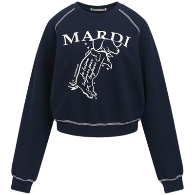 MardiMercredi摇尾小狗插肩卫衣