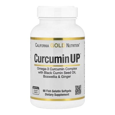 California Gold Nutrition姜黄素鱼明胶软胶囊浓缩鱼油守护大脑