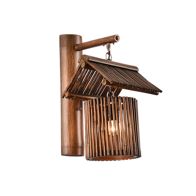 中式竹艺个性民宿客栈壁灯仿古