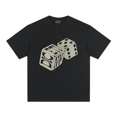 DICETINY 命运掷骰印花短袖男女夏季嘻哈街头T恤潮牌重磅情侣半袖