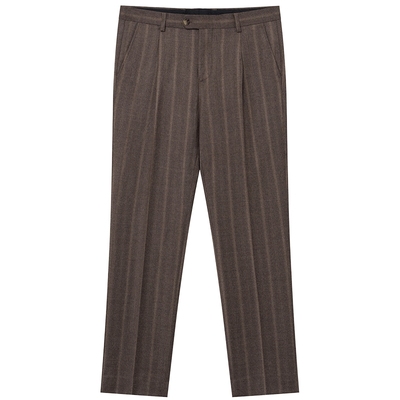 JDV商场同款咖啡色条纹羊毛西裤