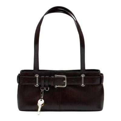 Osoi Osoi 棕色布罗克莱迷你肩包 - 皮质- 棕色