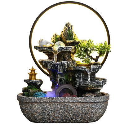 假山循环水风水轮招财转运摆件