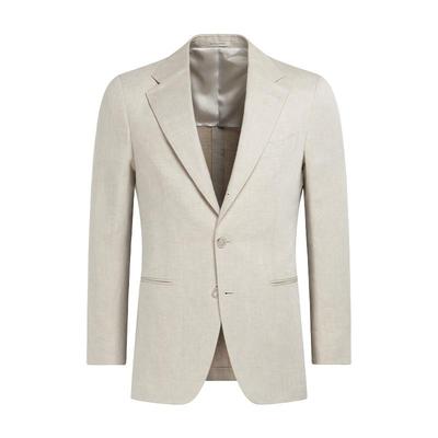 Suitsupply浅棕色亚麻混纺西服