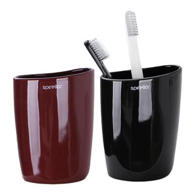 丝普瑞亮面石头陶瓷两件刷牙杯