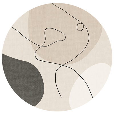 兴连心转椅圈绒手感舒适圆形地毯