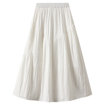 1016-口袋纯棉a字半身裙