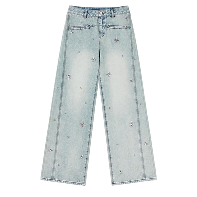 MISSCOCOON可可尼复古棉质牛仔裤