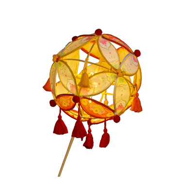 马年竹编滚灯灯笼diy材料包元宵节学校自制绣球花灯成品拍照道具