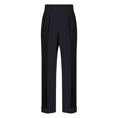 亲肤精纺羊毛长裤好莱坞裤复古