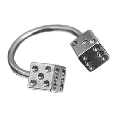 Shinma钛钢骰子耳环唇环鼻中隔环