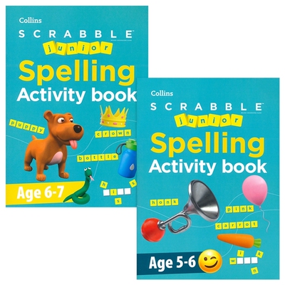 Collins Scrabble Junior Spelling Activity Book Age 5 6 7 趣味拼字游戏活动书 5-7岁 字谜 填字游戏 字母接龙 找单词 英文原版