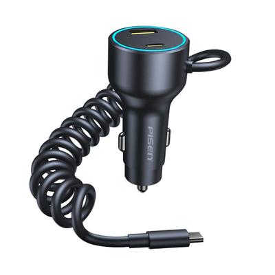 品胜65W弹簧自带线车载充电器
