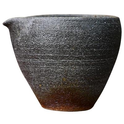 宏中 宜兴本山原矿老段泥柴烧公道杯 土窑古法松木柴烧窑变分茶器