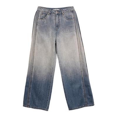 CLMX重磅莱赛尔水洗棉混纺斜纹牛仔面料 复古百搭阔腿及地牛仔裤